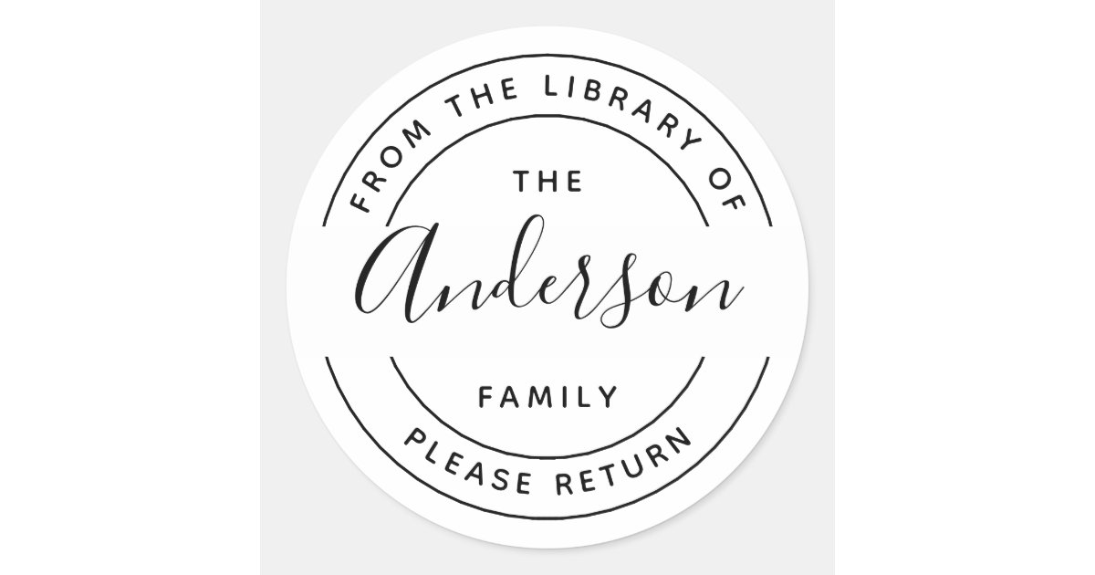 Family Name | Create Your Own Round Bookplate | Zazzle