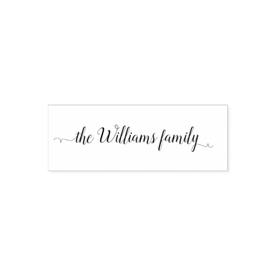 Family Name Custom Calligraphy One Line Modern Self-inking Stamp ...