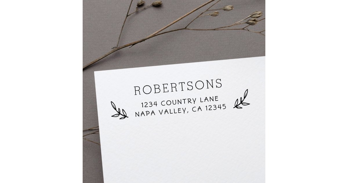 Family Name Custom Script Return Address Self-inking Stamp | Zazzle