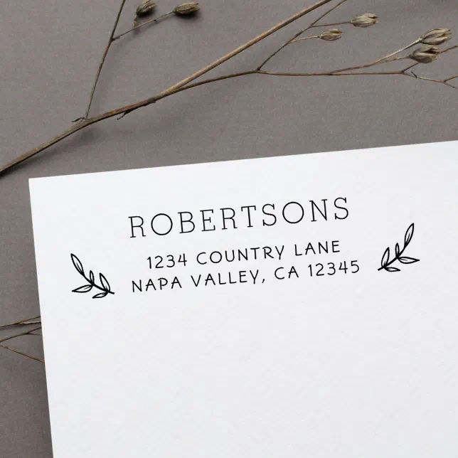 Family Name Custom Script Return Address Self-inking Stamp | Zazzle