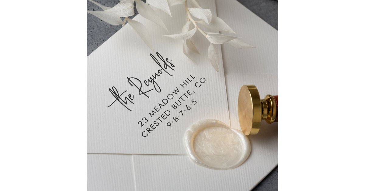 Family Name & Home Address Modern Return Address Self-inking Stamp | Zazzle