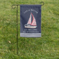 Family Name Lake House Nautical Sailboat Custom Garden Flag | Zazzle