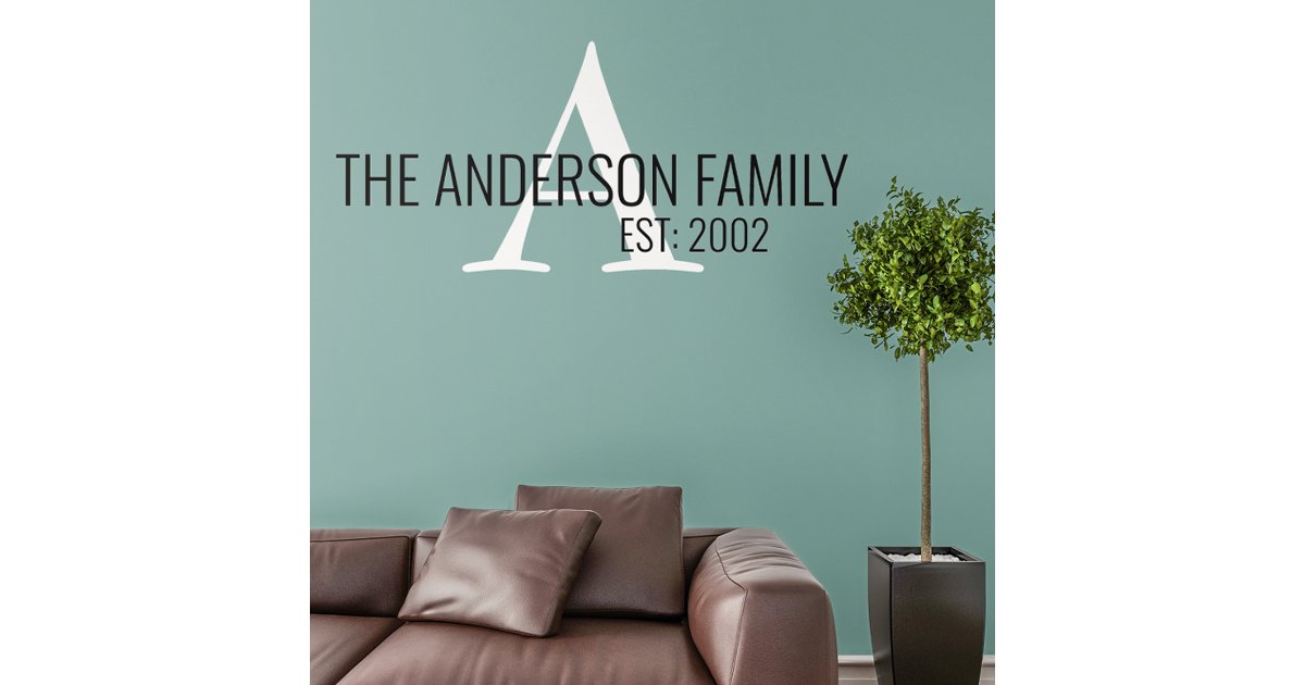 Family Name Personalized Monogram Wall Decal | Zazzle
