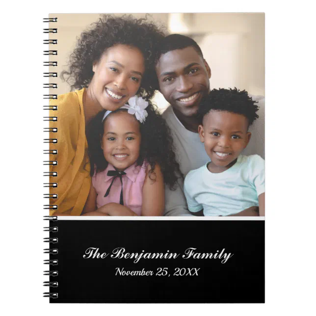 Family Name Photo Picture Personalize Notebook | Zazzle