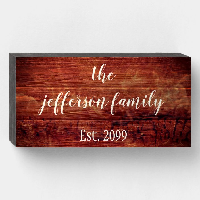 Family Name Rustic Wood Box Sign | Zazzle.com