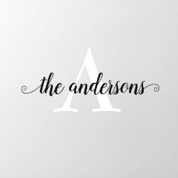 Family Name Script Calligraphy Monogram Wall Deca Wall Decal | Zazzle