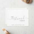 Family Name Script Typography Note Card | Zazzle