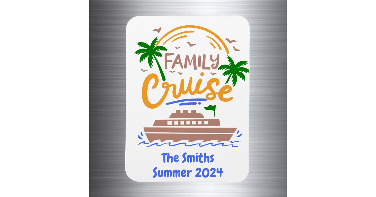 Family Name Ship Cruising Cruise Cabin Door Magnet | Zazzle