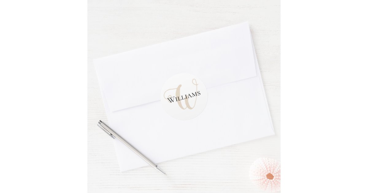 Family name / surname / initial monogram classic round sticker | Zazzle
