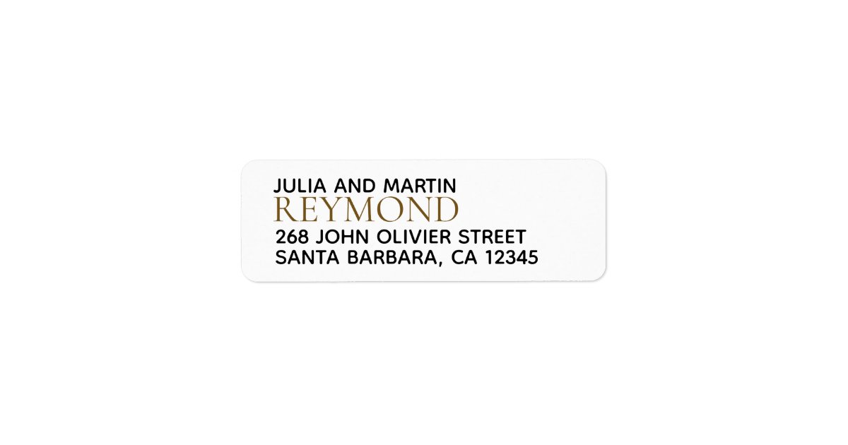 family name / surname with home address label | Zazzle