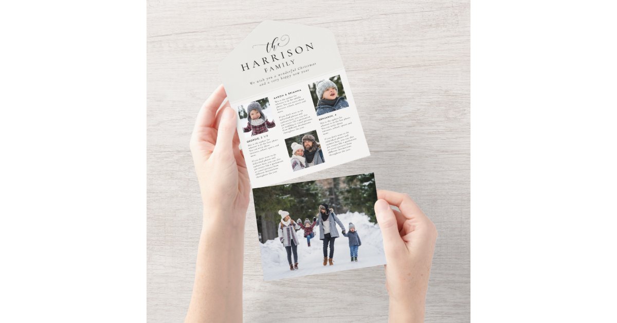 Family newsletter update trifold holiday card | Zazzle