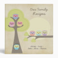 Family of Owls in Tree Recipe Gift Binder | Zazzle