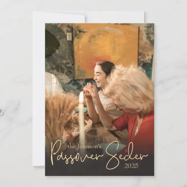Family Passover Seder Photo Template Invitation | Zazzle