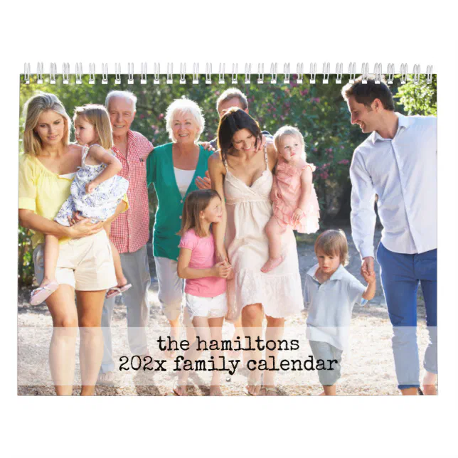 Family Photo Calendar 13 Pictures & Custom Title | Zazzle