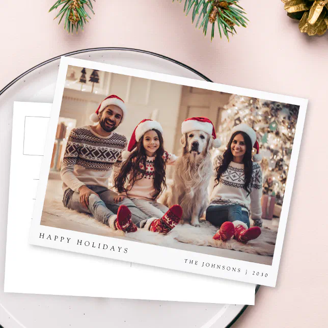 Family Photo Christmas Postcard | Holiday Mail | Zazzle