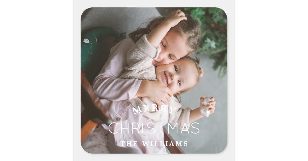 Family Photo Christmas Sticker | Zazzle