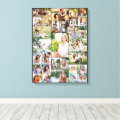 Family Photo Collage 31 Picture Dark Grey Canvas Print | Zazzle