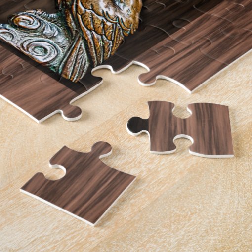 Family Photo Collage Antique Bookcase Custom Large Jigsaw Puzzle | Zazzle