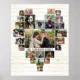 Family Photo Collage Name In Heart 25 Pics Lt Wood Poster | Zazzle