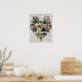 Family Photo Collage Name In Heart 25 Pics Wood Poster | Zazzle