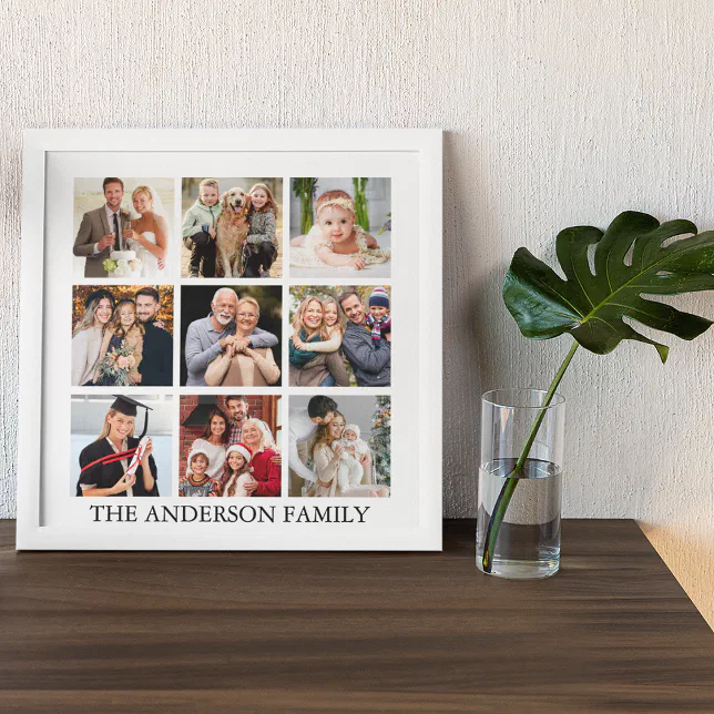 Family Photo Collage Peel And Stick Photo Tile | Zazzle