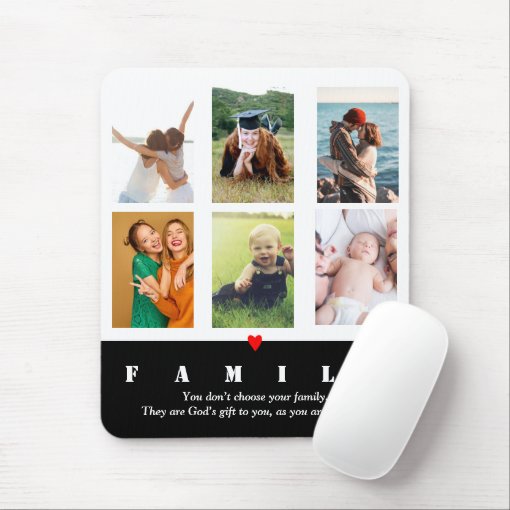 Family photo collage Personalized Mouse Pad | Zazzle