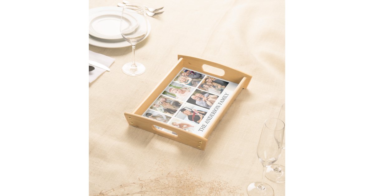 Family Photo Collage Serving Tray | Zazzle