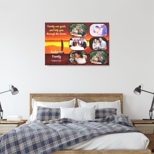 Family Photo Collage Sunset 1124 Art Canvas Print | Zazzle
