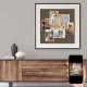 Family Photo Collage Wood Look Frame Brown Poster | Zazzle