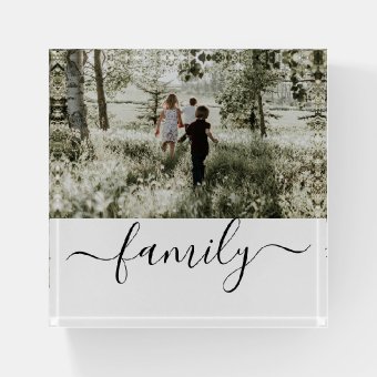 Family Photo Custom Personalized Paperweight | Zazzle