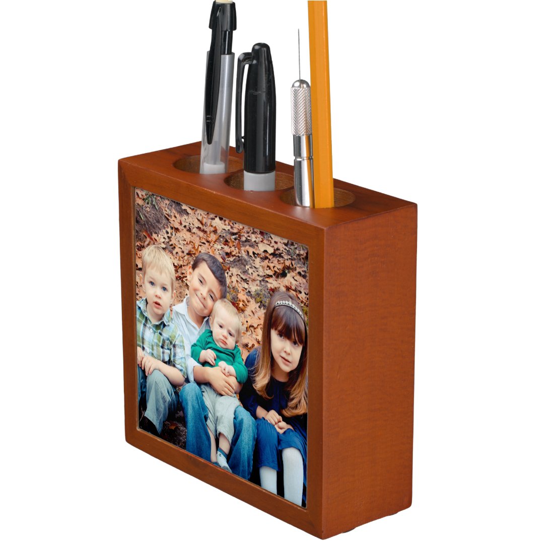 Family Photo Desk Organizer | Zazzle