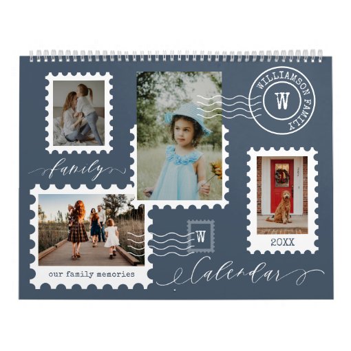 Family Photo Memories Fun Delivery Postage Stamps Calendar | Zazzle