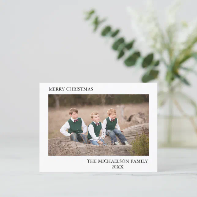 Family Photo Personalized Postcard | Zazzle