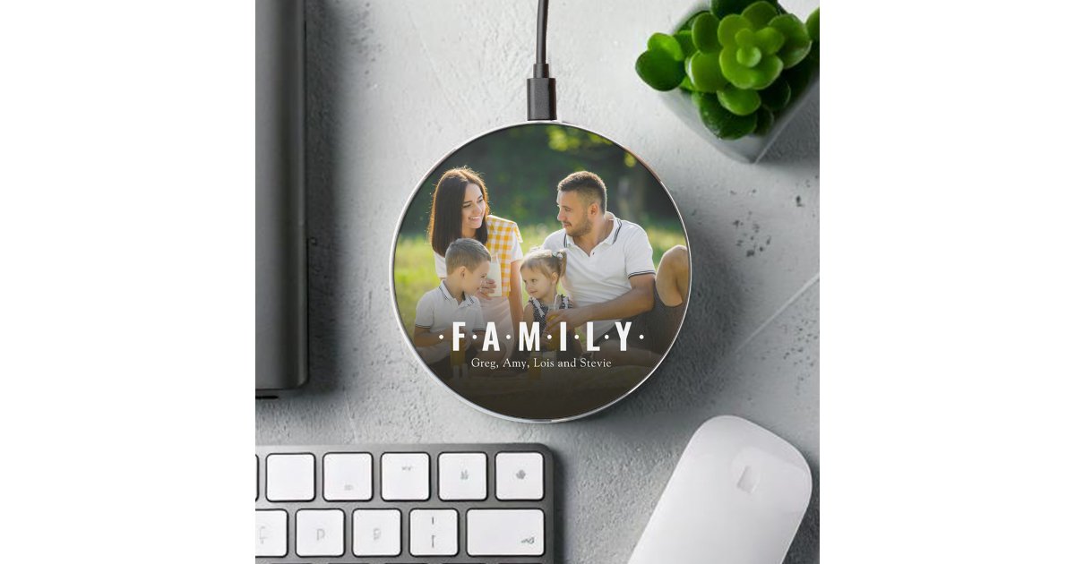 Family Photo Personalized Wireless Charger | Zazzle