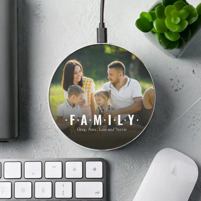 Family Photo Personalized Wireless Charger | Zazzle