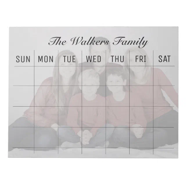 family photo planner/ organizer editable notepad | Zazzle