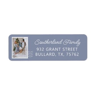Family Photo Postage Stamps Delivery Personalized Label | Zazzle