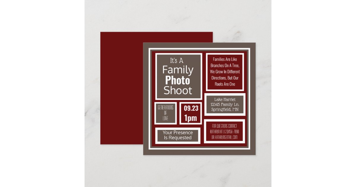 Family Photo Shoot Modern Invitation | Zazzle