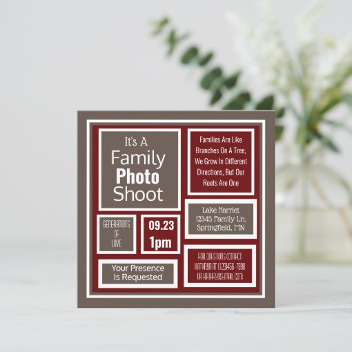 Family Photo Shoot Modern Invitation | Zazzle
