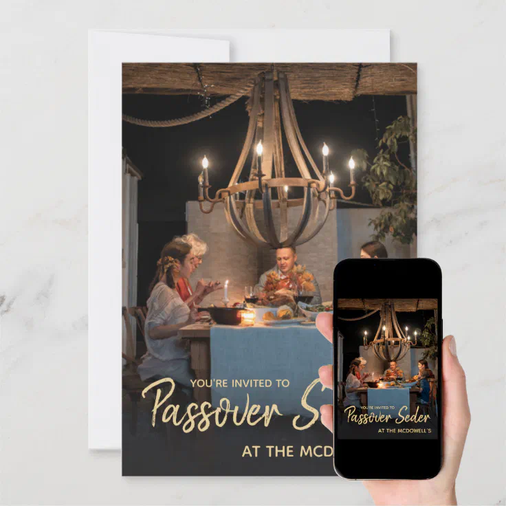 Family Photo Template Passover Seder Invitation | Zazzle