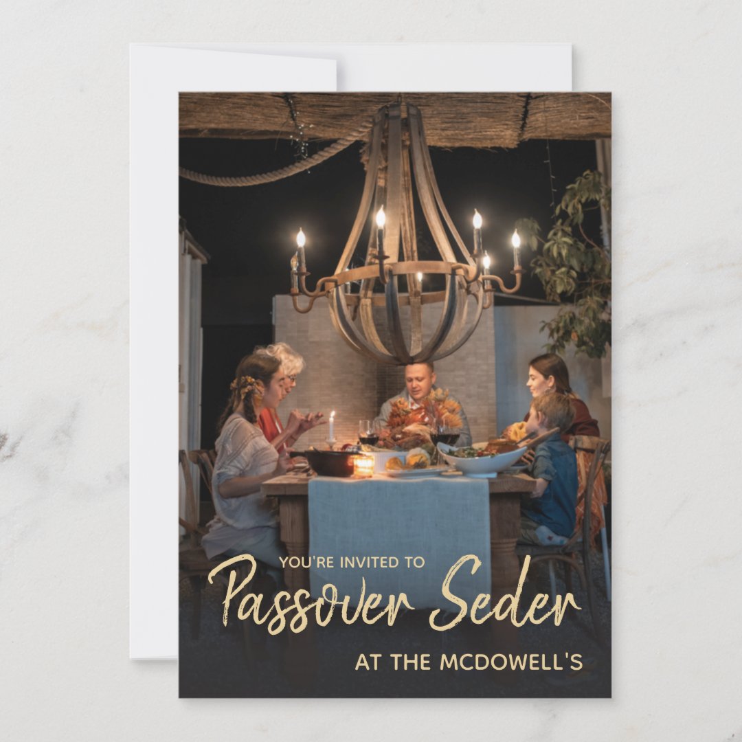 Family Photo Template Passover Seder Invitation | Zazzle