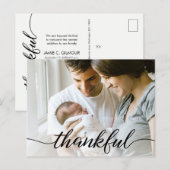 Family photo thank you Baby Birth Announcement Postcard | Zazzle