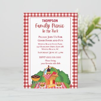 Family Picnic Barbecue Cookout Grilling Invitation | Zazzle