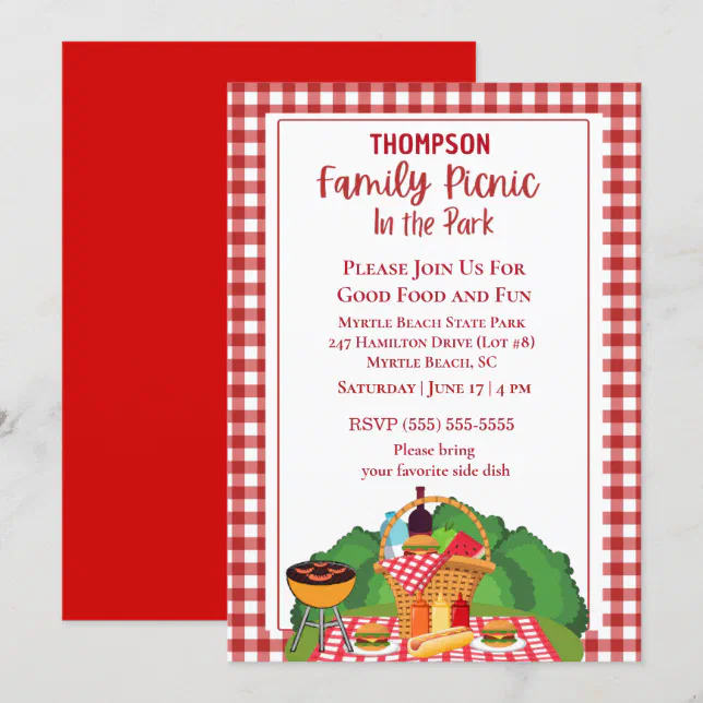 Family Picnic Barbecue Cookout Grilling Invitation | Zazzle