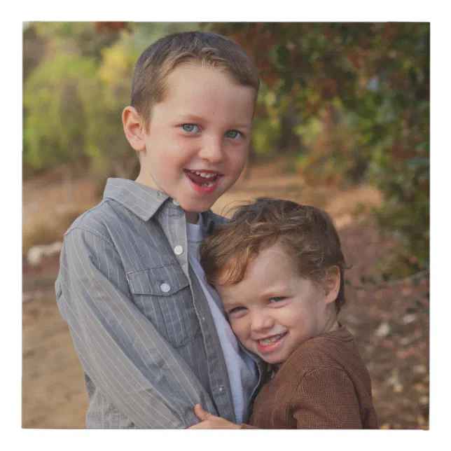 Family Portrait 10x10 Square Orientation Photo Faux Canvas Print | Zazzle