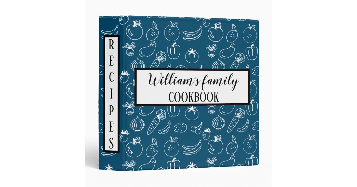 Family Recipe Cookbook Personalized Custom 3 Ring Binder | Zazzle