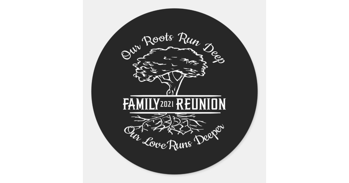 Family Reunion 2021 Family Tree Heart Roots Classic Round Sticker | Zazzle