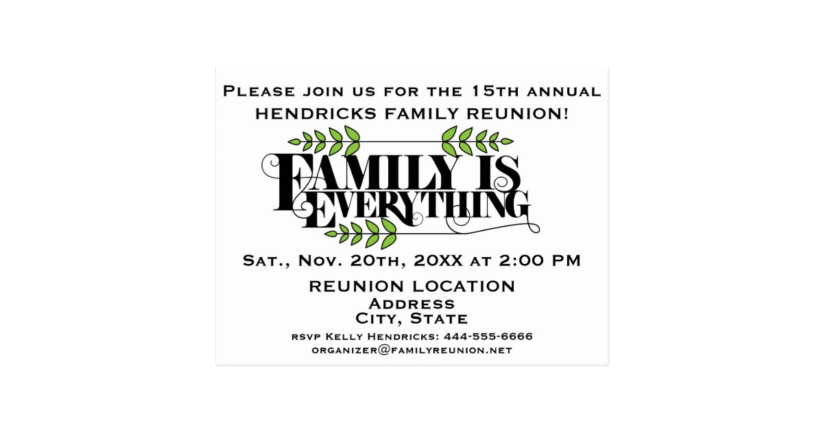 Family Reunion announcement Postcard | Zazzle.com