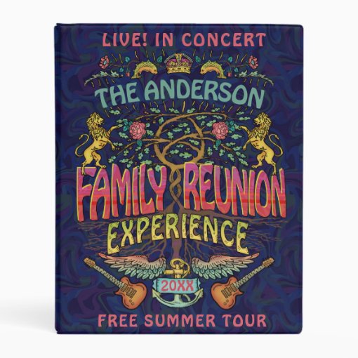 Family Reunion Band Retro 70s Concert Logo Name Mini Binder | Zazzle