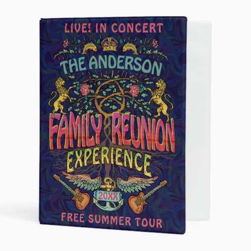 Family Reunion Band Retro 70s Concert Logo Name Mini Binder | Zazzle